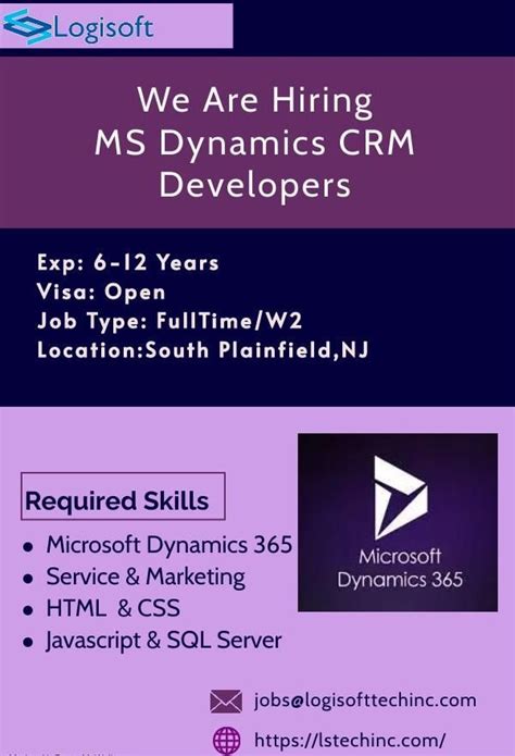 Dynamicscrm Crmdeveloper Msdynamics Fulltime W2requirements