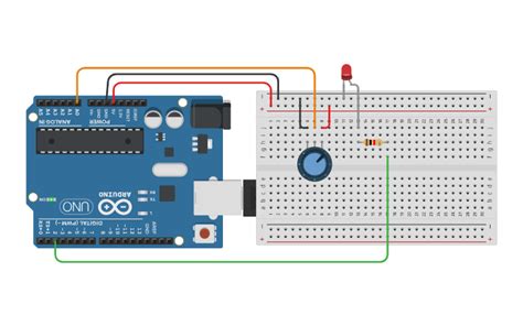 Circuit Design Potentiometer W Led And Resistor Tinkercad