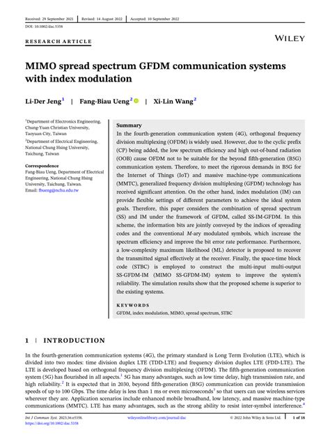 Mimo Spread Spectrum Gfdm Communication Systems With Index Modulation