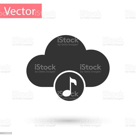 회색 음악 스트리밍 서비스 아이콘 흰색 배경에 고립입니다 사운드 클라우드 컴퓨팅 온라인 미디어 스트리밍 온라인 노래 오디오 웨이브 벡터 일러스트 0명에 대한 스톡 벡터 아트