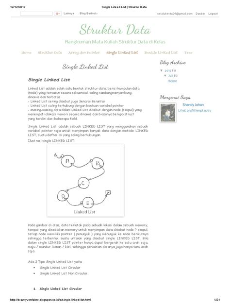 Single Linked List Struktur Data Pdf