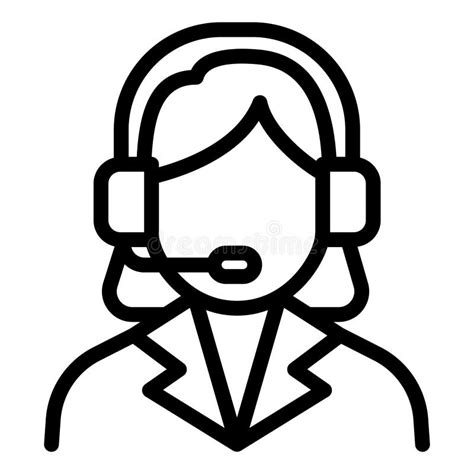 Store Support Operator Line Icon Shopping Assistance Concept Vector Store Support Operator Line Icon Shopping Assistance Concept Vector