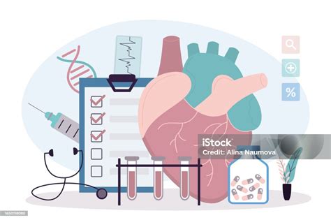인간의 심장 검진 다양한 의료 도구 심장학 의료 개념 인간의 심장 해부학 내부 장기 혈액 순환계 실험실 테스트 치료 개체 그룹에 대한 스톡 벡터 아트 및 기타 이미지