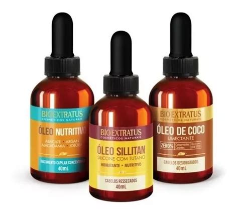 Kit 3 Óleos Hidratação Nutrição E Umectação Recuperação Cabelos