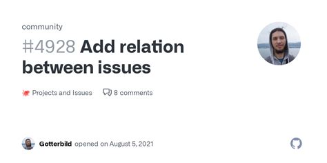 Add Relation Between Issues · Discussion 4928 · Community · Github