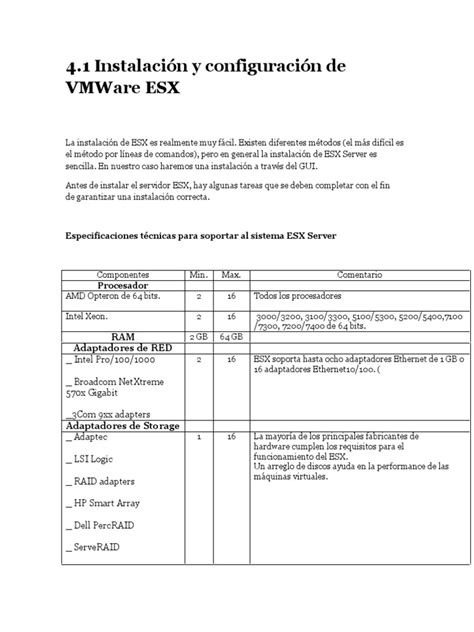 Manual Instalación Y Configuración Vmware Esx Pdf Hyper V V Mware