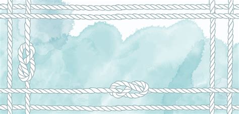 매듭 로프 수채화 조각 및 텍스트 장소가있는 해양 테마에 미리 만들어진 디자인 벡터 레이아웃 장식 인사말 카드 또는 초대장 디자인 배경 0명에 대한 스톡 벡터 아트 및 기타