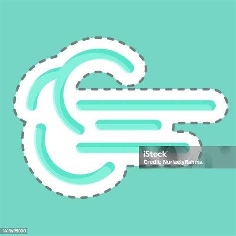 스티커 라인 컷 바람 방지 스포츠웨어 기호에 적합합니다 편집 가능한 간단한 디자인 디자인 템플릿 벡터 간단한 그림 기상학에 대한 스톡 벡터 아트 및 기타 이미지 Istock