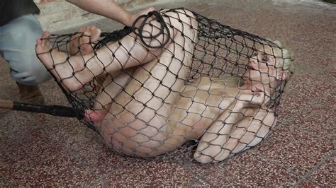 Rebecca Black Is Fucked With A Dildo Through A Net Enclosure Video Art Holland