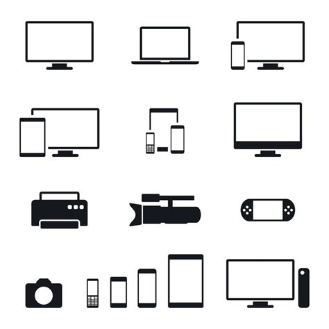 Communication Device Smartphone Computer Electronics Icons On White Background 17533491