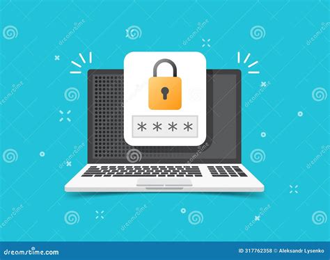 Laptop With Account Login Icon In Flat Style Password Form Page Vector Illustration On Isolated