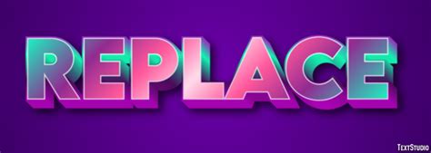 Replace Text Effect And Logo Design Word