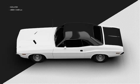 premium psd realistic isolated matte white classic sport muscle car