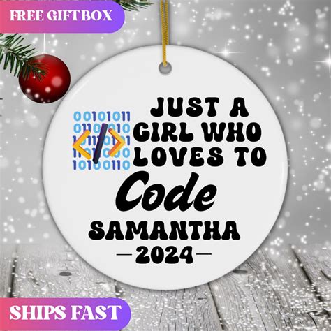 Personalized Coder Ornament Custom Just A Girl Who Loves To Code