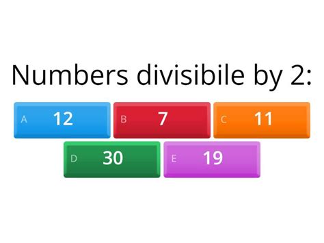 Divisibility Test Quiz