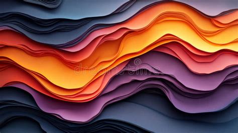 Abstract Layered Paper Wave Pattern In Vibrant Hues Stock Illustration Illustration Of Color