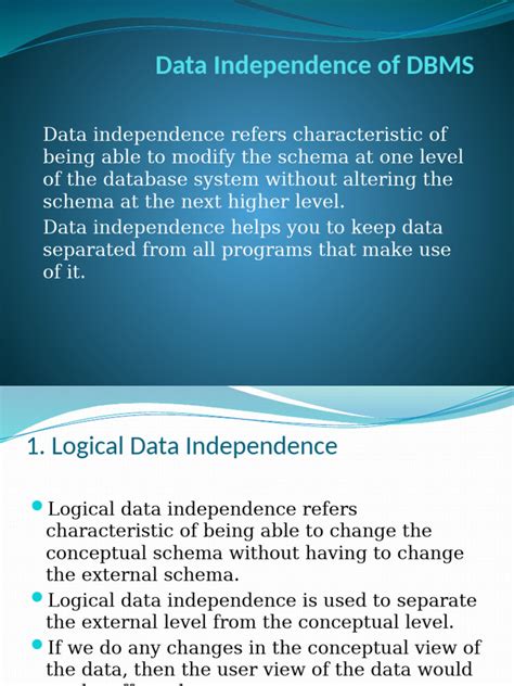 Data Independence Of Dbms Pdf