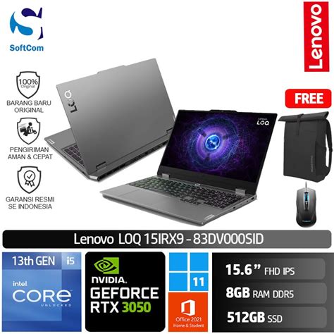 Jual Lenovo LOQ 0SID I5 13450HX 8GB 512GB SSD RTX3050 6GB 15 6 144Hz W11 Shopee Indonesia