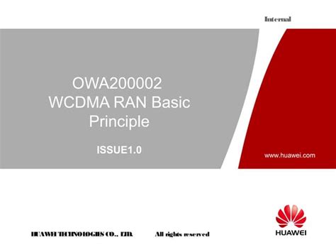 Owa200002 Wcdma Basic Principle Issue10 Ppt Computer Networking Computing