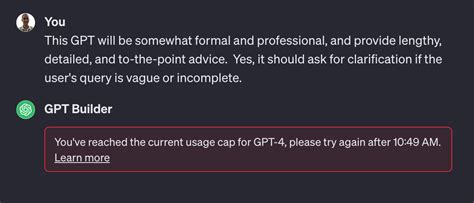 creating a gpt can t save because of usage cap bugs openai developer forum