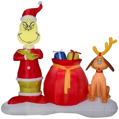 Gemmy Dr Seuss The Grinch And Max Airblown Inflatable 6 Ft Tall Brickseek