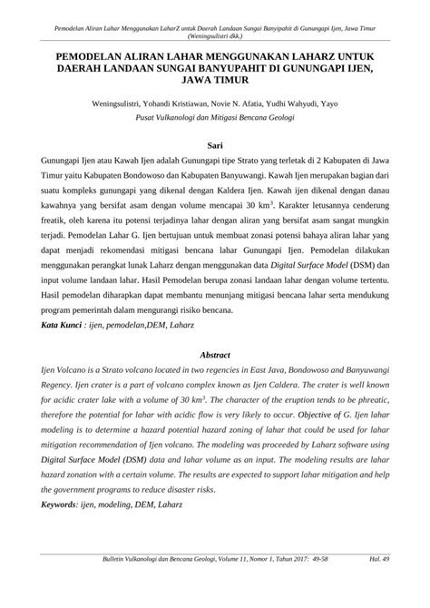 Pdf Pemodelan Aliran Lahar Menggunakan Laharz Untuk … Dokumen Tips
