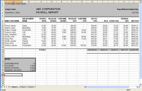 Assignment A6 Microsoft Excel Payroll Spreadsheet