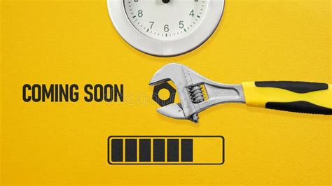 Coming Soon Is Shown Using The Text With A Loading Bar Web Site Under Construction Stock Image