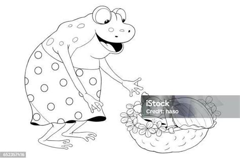 엄지 손가락 동화 어린이를위한 그림 색칠 페이지입니다 귀엽고 재미있는 만화 캐릭터 개구리에 대한 스톡 벡터 아트 및 기타 이미지 개구리 견과류 껍질 귀여운 Istock