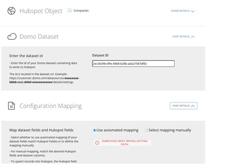 hubspot writeback error — domo community forum