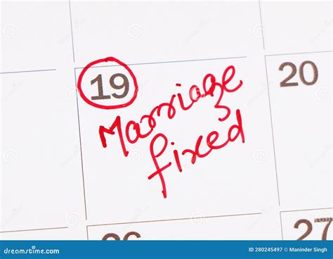 Date Fixed For Marriage On Calendar Stock Image Image Of Question Black 280245497