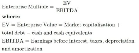 Enterprise Multiple Ev Ebitda Pintar Forex