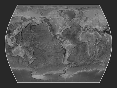 World Map Grayscale Aitoff Projection Meridian 0 Stock Illustration Illustration Of