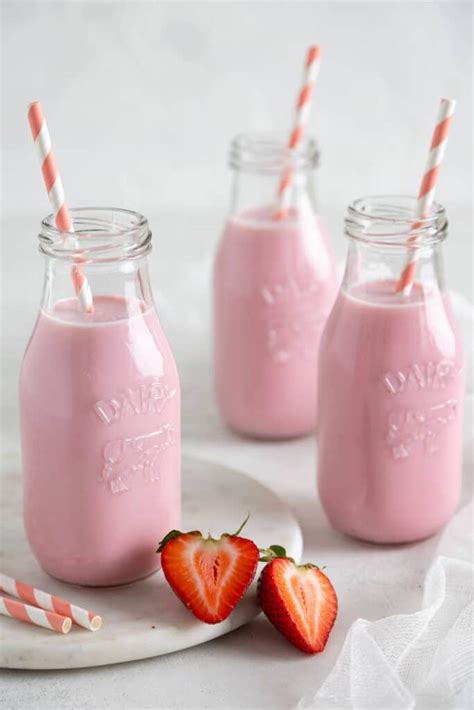 Easy Homemade Strawberry Milk For One Or Two 2 Ways Video Foodtasia