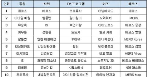 구글 상반기 최고 인기 검색어 메르스