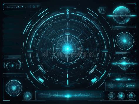 Abstract Glow Modern Virtual Technology Futuristic User Interface Hud Grid Artificial