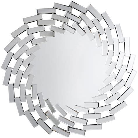 Furniturebox Helena Round Large Silver Wall Mirror 80 X 80cm Wilko