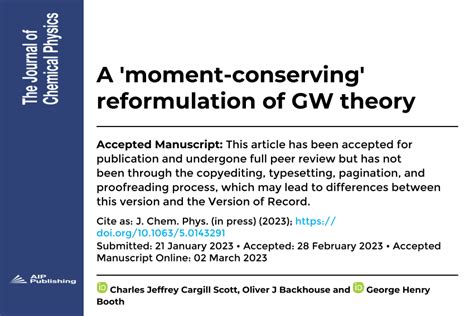 Pdf A Moment Conserving Reformulation Of Gw Theory