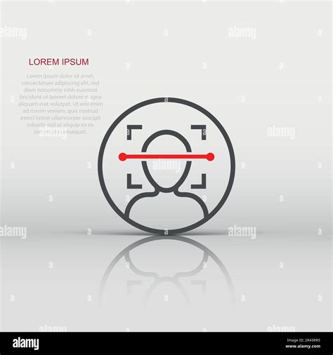 Face Scan Icon In Flat Style Facial Id Vector Illustration On White Isolated Background