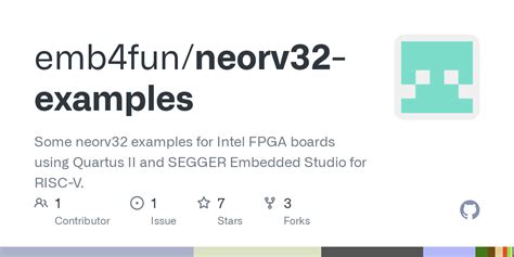 Github Emb4funneorv32 Examples Some Neorv32 Examples For Intel Fpga