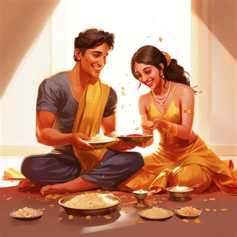 Premium Ai Image Brother And Sister Celebrating Bhai Dooj