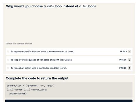 Solved Why Would You Choose A While Loop Instead Of A For Chegg