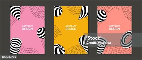 추상적인 기하학적 포스터 모음 3d 토러스 원뿔 원통 구 및 와이어프레임 요소가 있는 템플릿을 디자인합니다 미니멀리즘 복고풍 스타일의 표지 배너 초대장 전단지 세트 벡터 0