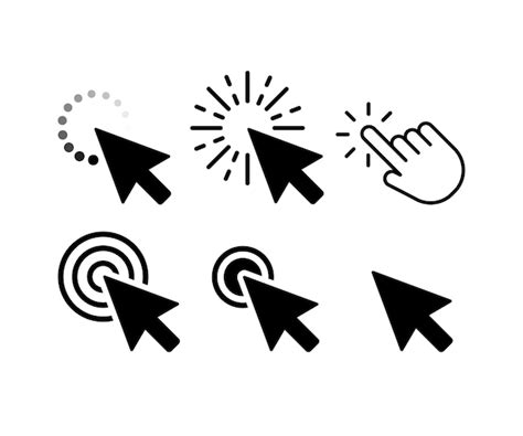 Premium Vector Vector Icons Set Of Cursors And Hand Clicking Gestures