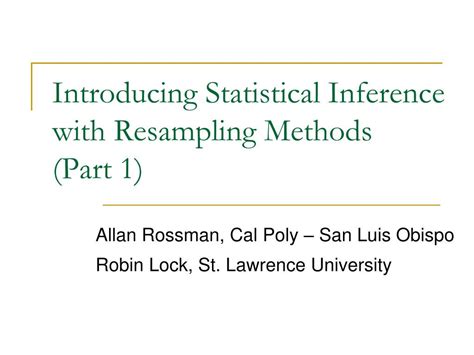 Ppt Introducing Statistical Inference With Resampling Methods Part 1 Powerpoint Presentation