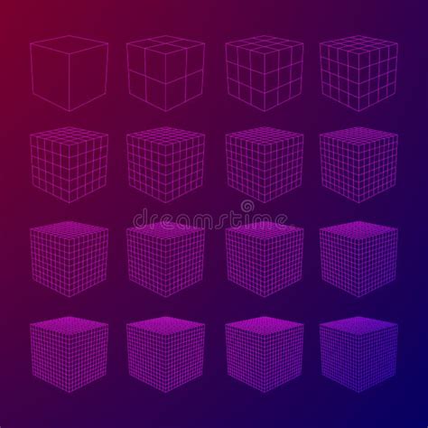 Wireframe Mesh Cube Stock Vector Illustration Of Line 99240436