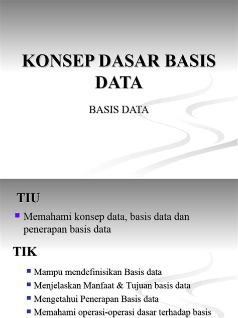 Bab 1 Konsep Dasar Basis Data Pdf Bisnis Teknologi And Rekayasa