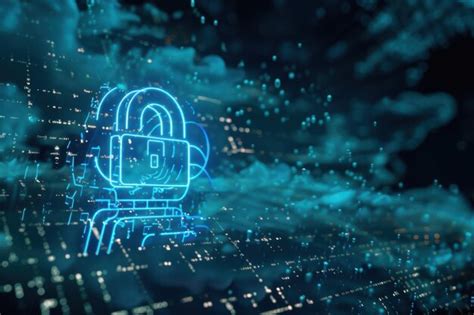 Digital Security Lock Surrounded By Data Streams In A Cyber Environment