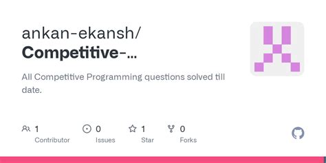 Github Ankan Ekansh Competitive Programming All Competitive Programming Questions Solved Till