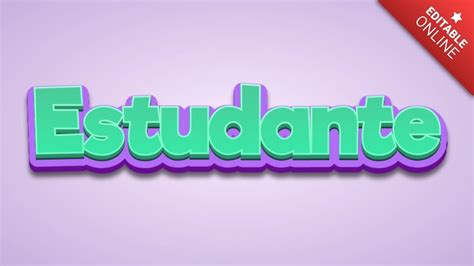 Estudante Green Purple 3d Text Effect Generator